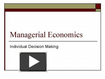 Managerial Economics presentation | free to view