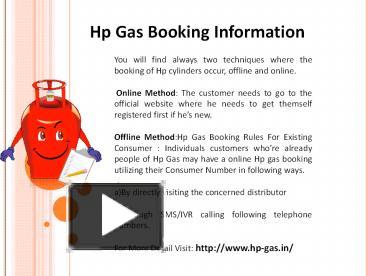PPT – Hp Gas Booking Information PowerPoint presentation | free to ...