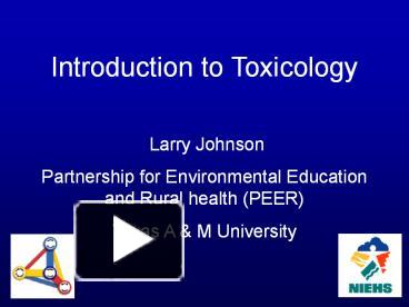 Introduction to Toxicology presentation | free to download
