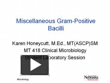 PPT – Miscellaneous Gram-Positive Bacilli PowerPoint presentation ...