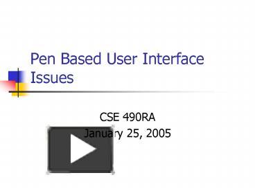 PPT – Pen Based User Interface Issues PowerPoint presentation | free to ...