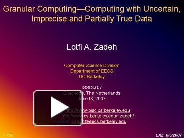 PPT – Granular Computing PowerPoint presentation | free to view - id ...
