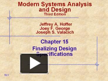 PPT – Modern Systems Analysis and Design Third Edition Jeffrey A ...