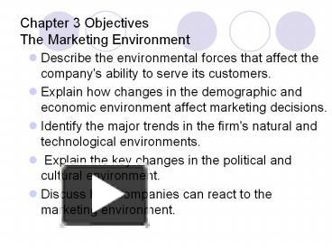 PPT – Chapter 3 Objectives The Marketing Environment PowerPoint ...