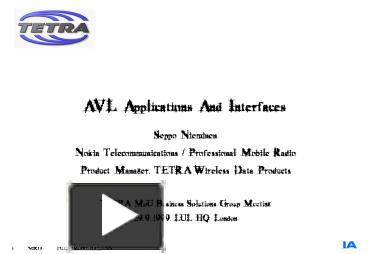 PPT – AVL Applications And Interfaces PowerPoint presentation | free to ...