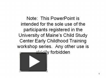 PPT – Note: This PowerPoint is intended for the sole use of the ...