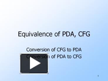 Equivalence of PDA, CFG presentation | free to download