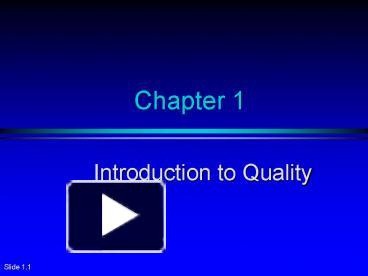 Introduction to Quality presentation | free to view