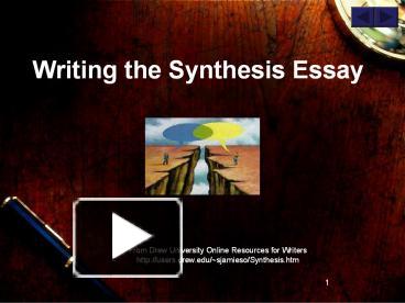 Writing the Synthesis Essay presentation | free to download