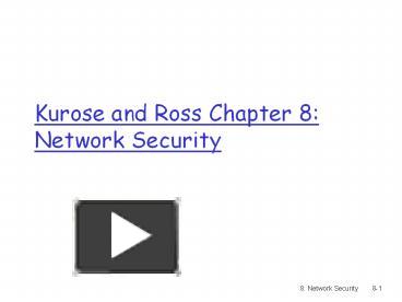 Kurose and Ross Chapter 8: Network Security presentation | free to download