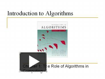 Introduction to Algorithms presentation | free to view