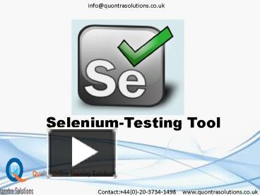 Selenium Overview By QuontraSolutions presentation | free to view
