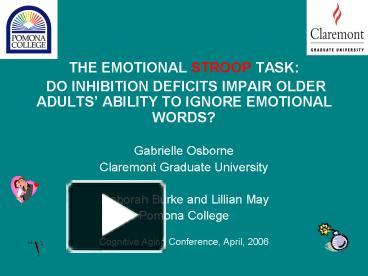 PPT – THE EMOTIONAL STROOP TASK: PowerPoint presentation | free to view ...