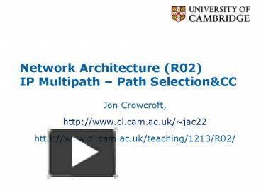 PPT – Network Architecture (R02) IP Multipath PowerPoint presentation ...