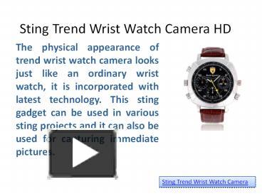 PPT – Sting Operation Camera PowerPoint presentation | free to download ...