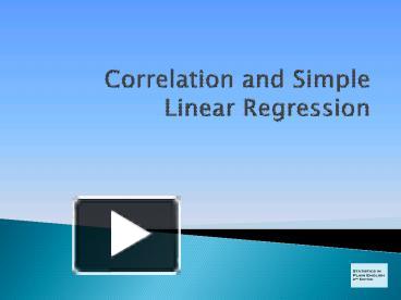 PPT – Correlation and Simple Linear Regression PowerPoint presentation ...