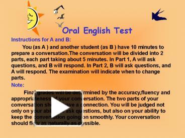 Oral English Test presentation | free to view