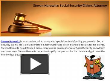 PPT – Steven Harowitz- Social Security Claims Attorney PowerPoint ...