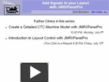 Add Signals to your Layout with JMRI/PanelPro presentation | free to ...