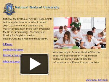 PPT – medical education PowerPoint presentation | free to download - id ...