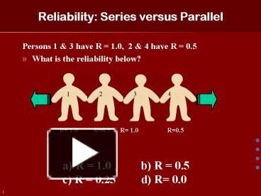 PPT – Reliability: Series versus Parallel PowerPoint presentation ...