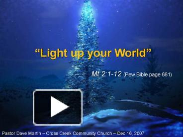 PPT – Light up your World PowerPoint presentation | free to view - id ...