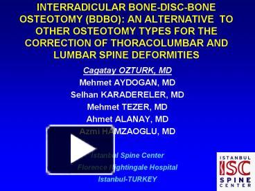 INTERRADICULAR BONE-DISC-BONE OSTEOTOMY (BDBO): AN ALTERNATIVE TO OTHER ...