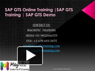 PPT – sap gts online training and certification by SAp professionals ...