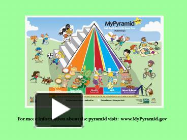 PPT – For more information about the pyramid visit: www'MyPyramid'gov ...