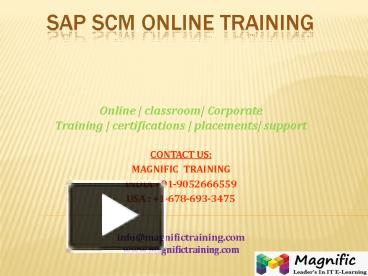 sap scm online training class presentation | free to download