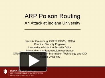 PPT – An Attack at Indiana University PowerPoint presentation | free to ...