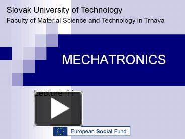 MECHATRONICS presentation | free to view