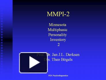 MMPI-2 presentation | free to download