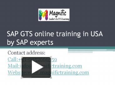 PPT – sap gts online training in USA by SAP experts PowerPoint ...