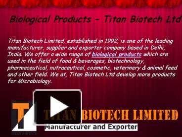 Find Important Types Of Biological Products presentation | free to view
