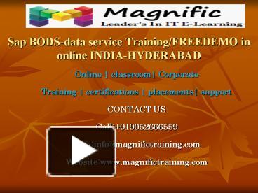 PPT – Sap BODS-data service Training / FREEDEMO in online INDIA ...