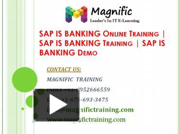 PPT – SAP IS BANKING Online Training | SAP IS BANKING Training | SAP IS ...