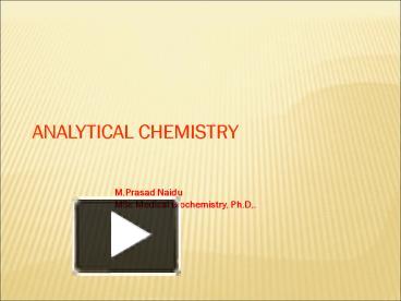 Analytical Chemistry presentation | free to download