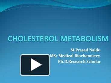 PPT – cholesterol PowerPoint presentation | free to download - id ...
