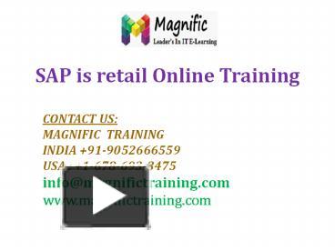 sap is retail training online presentation | free to download