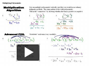 Multiplying Polynomials: presentation | free to download