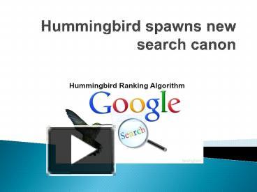 PPT – Humming bird Google Algo Update PowerPoint presentation | free to ...
