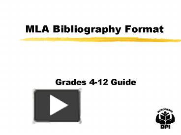 PPT – MLA Bibliography Format PowerPoint presentation | free to view ...