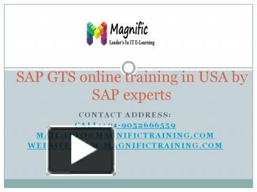 PPT – sap gts training online PowerPoint presentation | free to ...