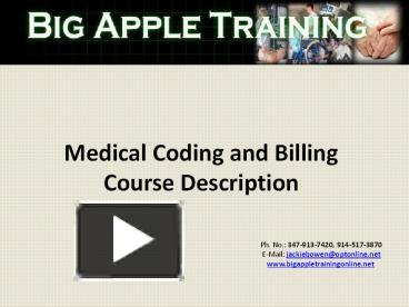 PPT – Medical Coding and Billing Course Description (1) PowerPoint ...