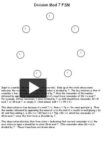 PPT – Division Mod 7 FSM PowerPoint presentation | free to download ...
