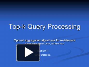 PPT – Top-k Query Processing PowerPoint presentation | free to download ...