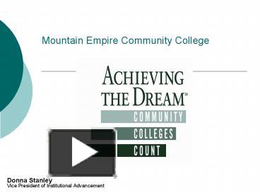 Mountain Empire Community College presentation | free to view