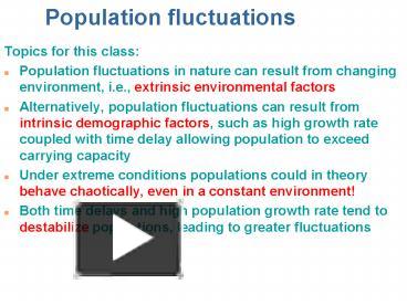 Population fluctuations presentation | free to view