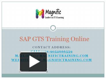 sap gts training online presentation | free to download